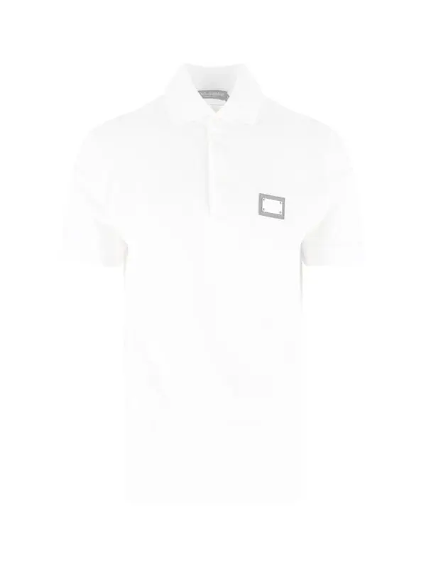 Dolce & Gabbana Cotton Piqué Logo Polo - White