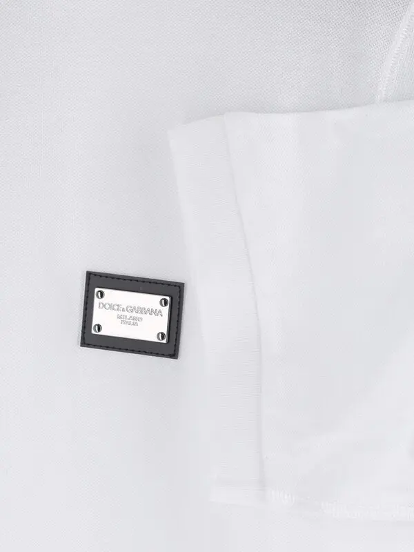 Dolce & Gabbana Cotton Piqué Logo Polo - White