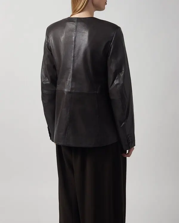 ROTATE BY BIRGER CHRISTENSEN Flared Leather Jacket