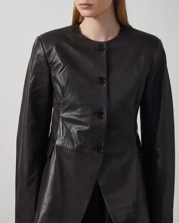 ROTATE BY BIRGER CHRISTENSEN Flared Leather Jacket