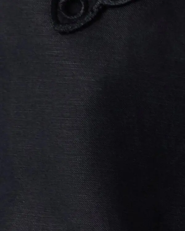 MALINA Estela Broderie Anglais Cropped Blouse - Black