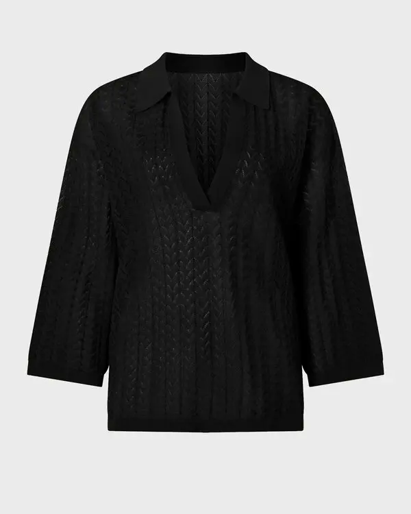MALINA Imene Pointelle Knitted Polo