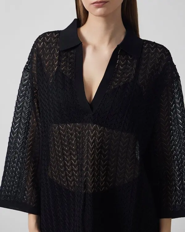 MALINA Imene Pointelle Knitted Polo