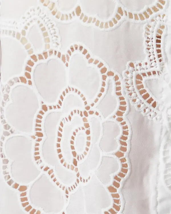 MALINA Claudia Short Sleeve Lace Shirt - White