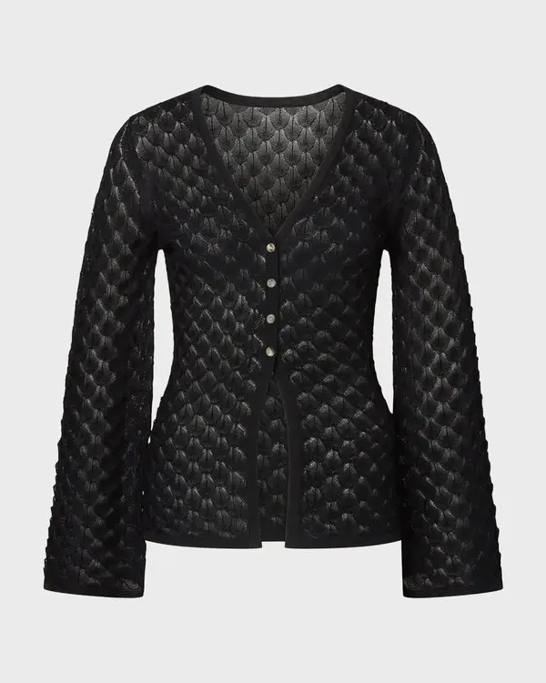 MALINA Ayla Pointelle Knitted Cardigan