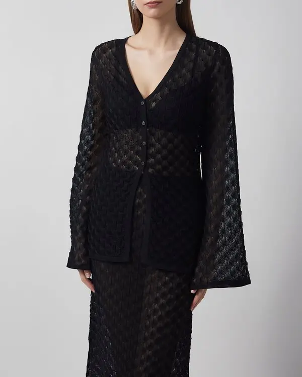 MALINA Ayla Pointelle Knitted Cardigan