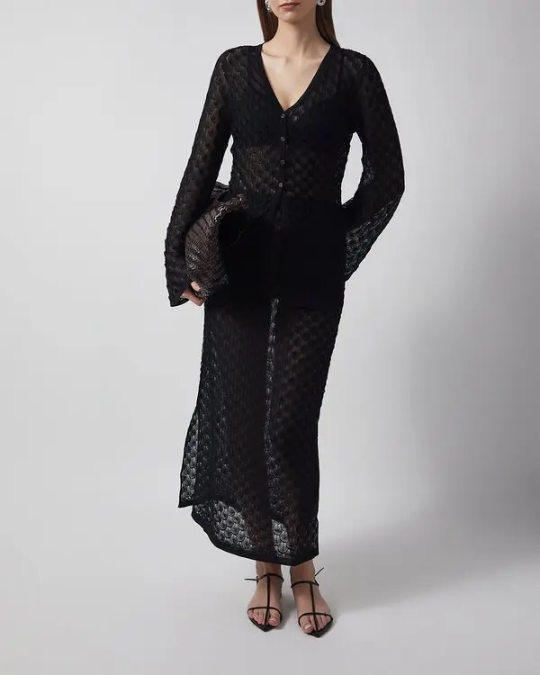 MALINA Ayla Pointelle Knitted Cardigan
