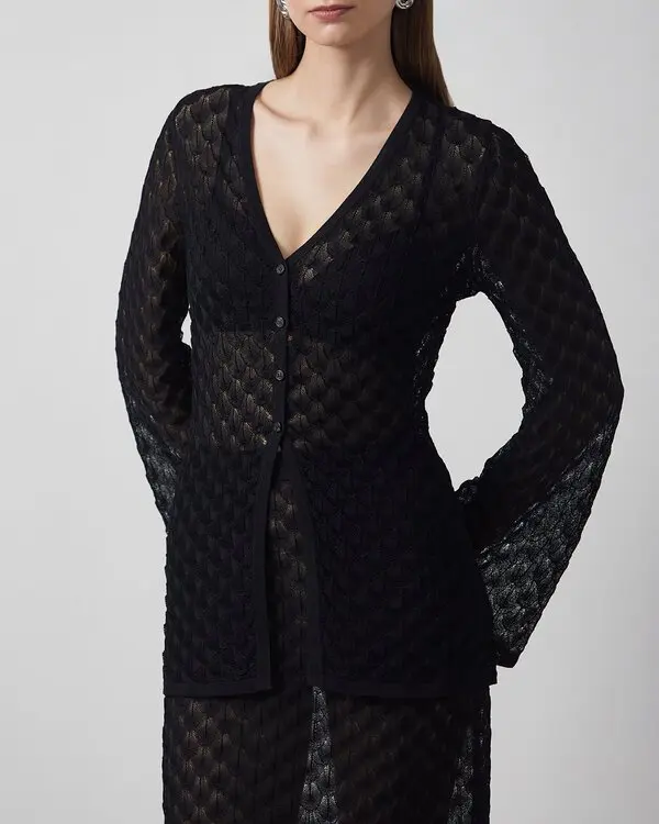 MALINA Ayla Pointelle Knitted Cardigan