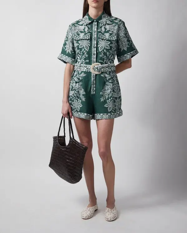 FARMRIO Farm Rio Miranda Short Sleeve Romper