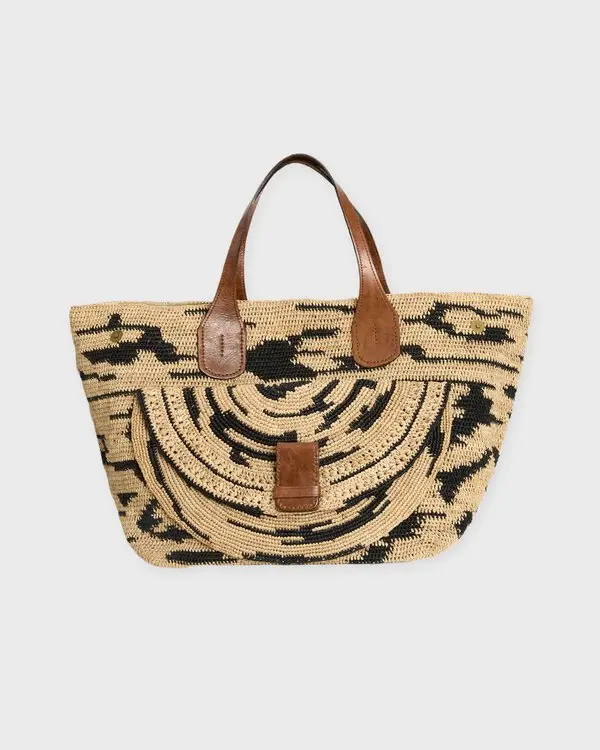 IBELIV Laza Raffia Tote - Beige,svart