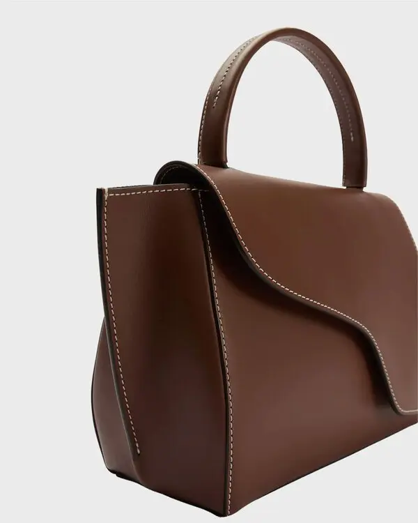 ATP ATELIER Arezzo Bag With Contrast Stitch - Brown