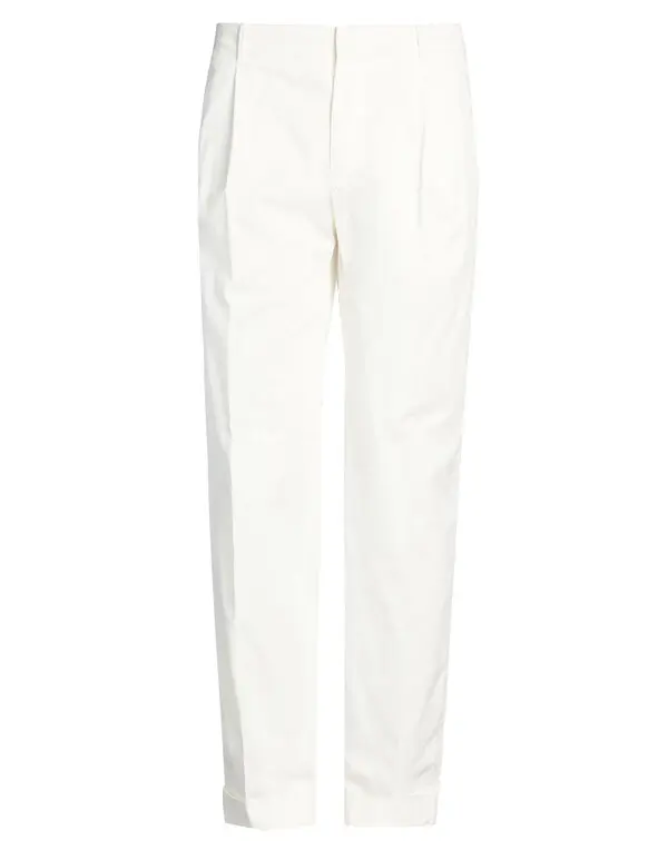 Incotex Cotton Elastane Gabardine Trousers - White