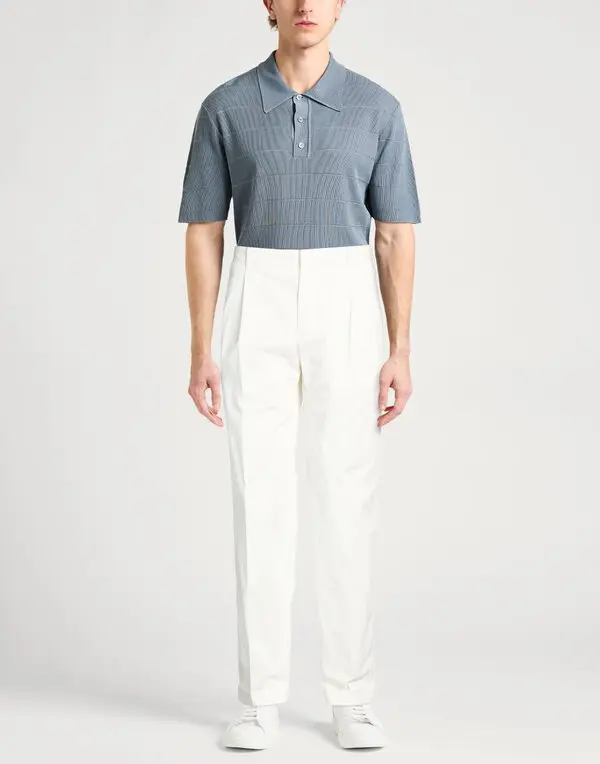 Incotex Cotton Elastane Gabardine Trousers - White