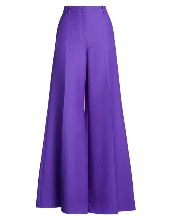 Valentino Garavani Flared Virgin Wool Silk Crepe Pants - Purple