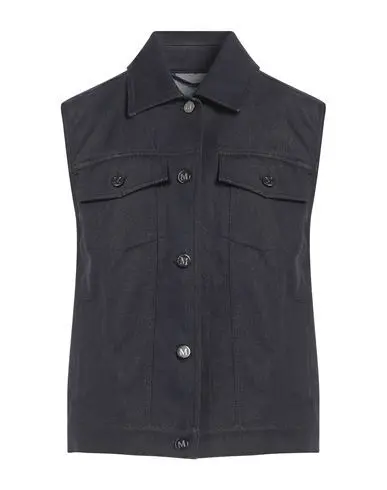Max Mara Denim Vest With Leather Trims