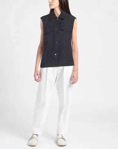 Max Mara Denim Vest With Leather Trims