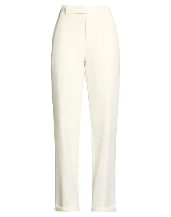 LARDINI Wool & Polyester Pinstriped Pants - White