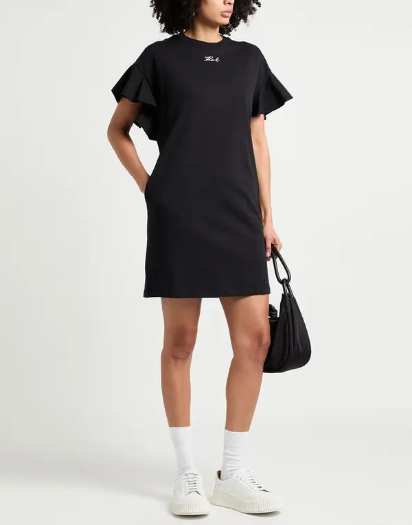 karl lagerfeld t shirt dress Karl Lagerfeld Paris Womens Logo T-Shirt Dress, Black Soft White, XS, Women's