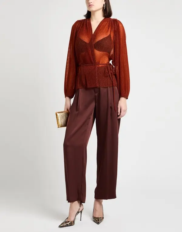 FORTE_FORTE Tulle Metallic Shirt - Red