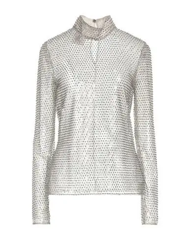 SEMICOUTURE Long Sleeve Embellished Tulle Top
