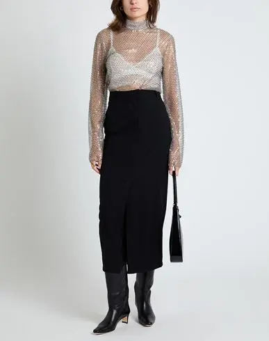 SEMICOUTURE Long Sleeve Embellished Tulle Top