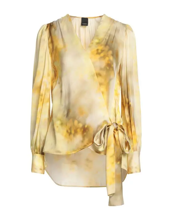 Pinko Viscose Wrap Top - Yellow