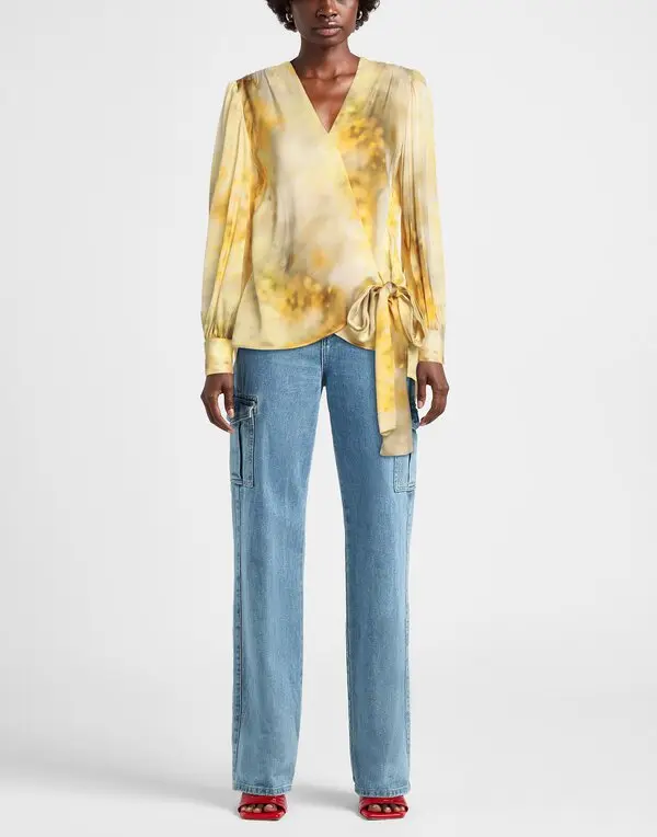 Pinko Viscose Wrap Top - Yellow
