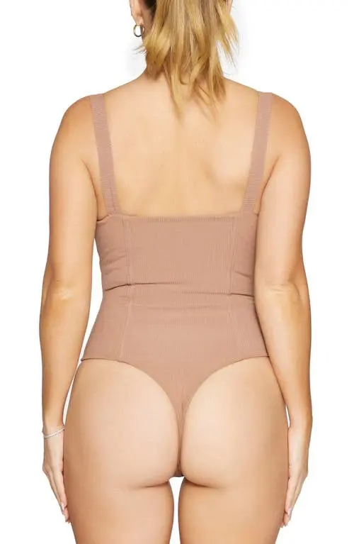 Naked Wardrobe Faux Bustier Ribbed Bodysuit