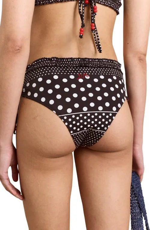 DAMSON MADDER Mixed Dot String Bikini Bottoms - Black/white Multi