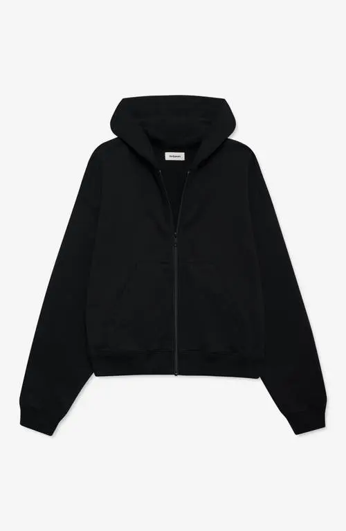 THIRTY YEARS Full-zip French Terry Hoodie - Black