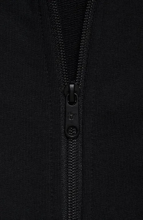 THIRTY YEARS Full-zip French Terry Hoodie - Black