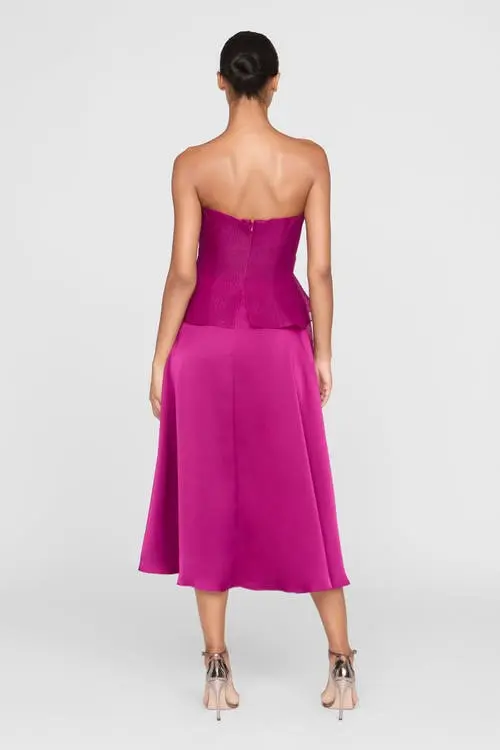 Theia Draped Rose Cocktail Dress
