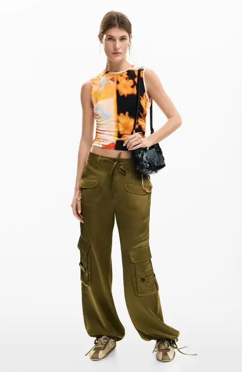 Desigual Abstract Floral Drawstring Tank
