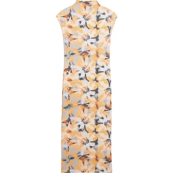 Desigual Floral Print Cap-sleeve Column Dress - Light Orange