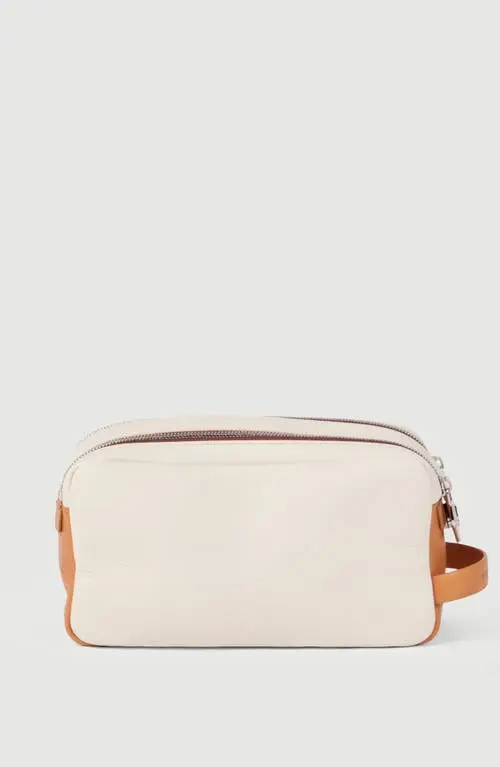 Brunello Cucinelli Cowhide Beauty Case With Double Zipper - Off-white