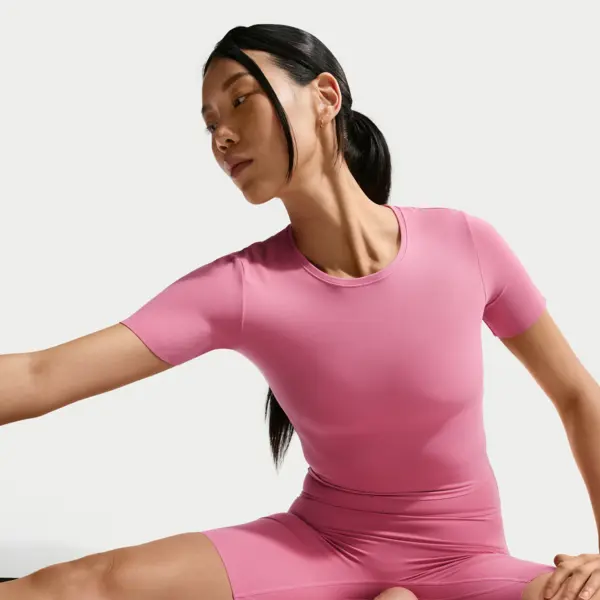 Nike Zenvy Dri-fit Short-sleeve Top - Pink