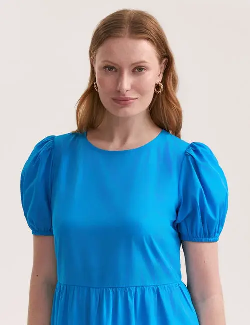 FINERY LONDON Genevive Cotton Midi Tiered Dress