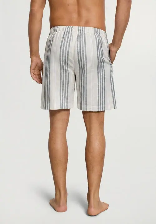 Hanro Striped Linen And Cotton Woven Shorts