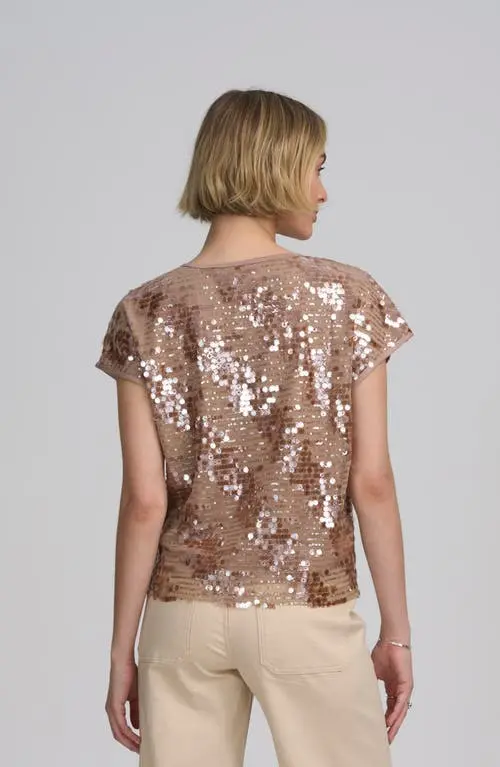 ELLE COLLECTION Sequin Tee - Cappuccino