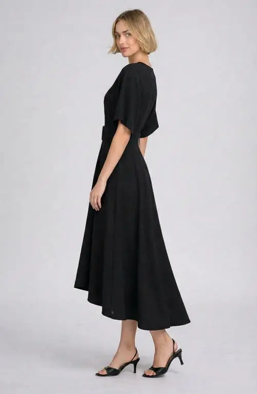 ELLE COLLECTION Belted Midi Dress