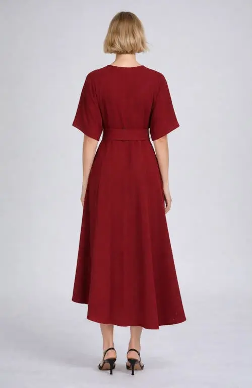 ELLE COLLECTION Belted Midi Dress