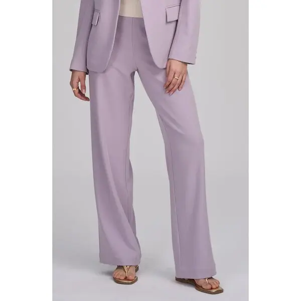 ELLE COLLECTION Wide-leg Trousers With Button - Lavender