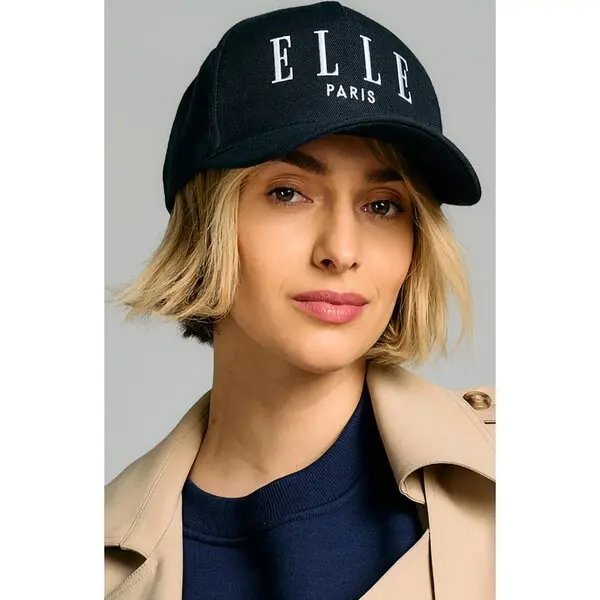 ELLE COLLECTION Logo Baseball Cap - Navy/white
