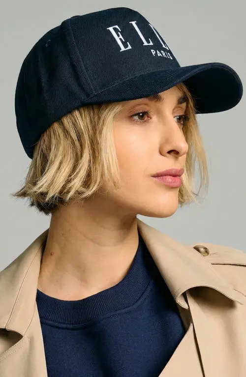 ELLE COLLECTION Logo Baseball Cap - Navy/white