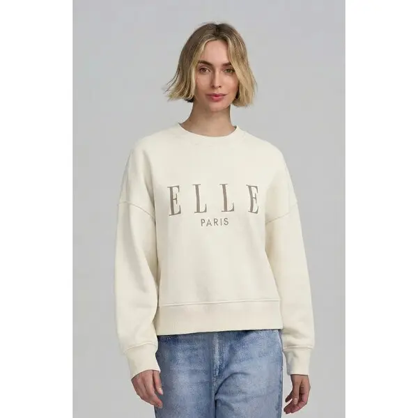 ELLE COLLECTION Embroidered Sweatshirt - Ivory