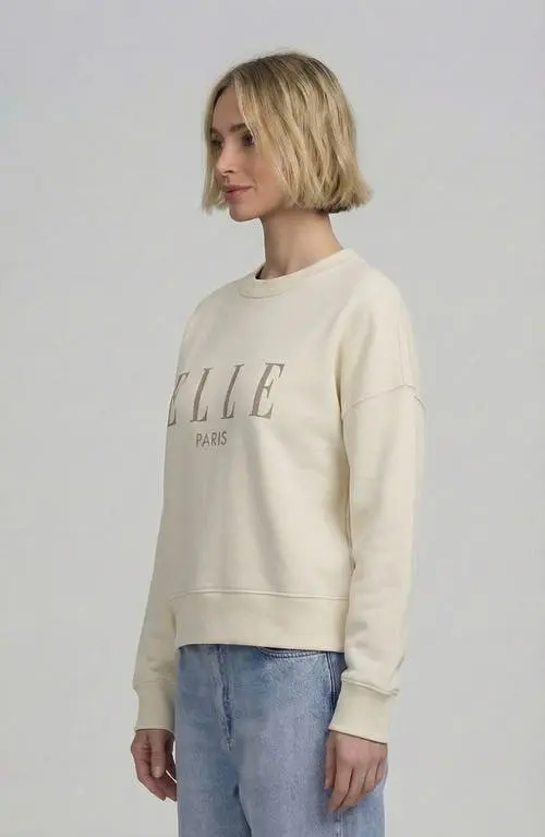 ELLE COLLECTION Embroidered Sweatshirt - Ivory