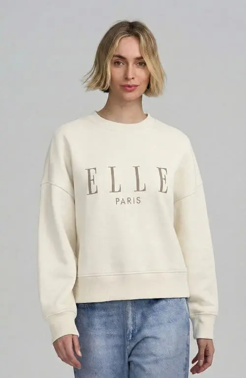 ELLE COLLECTION Embroidered Sweatshirt - Ivory