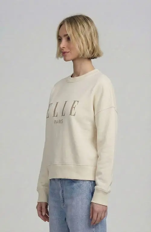 ELLE COLLECTION Embroidered Sweatshirt - Ivory