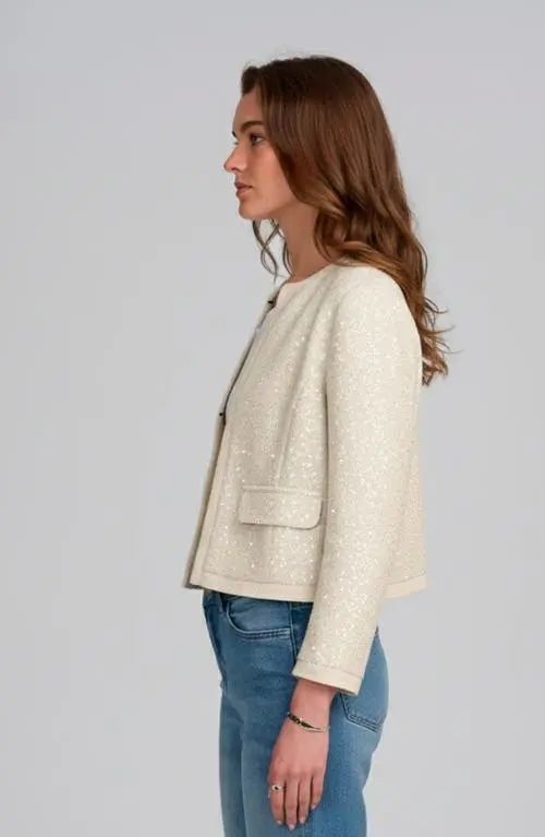 ELLE COLLECTION Sequin Jacket - Ivory