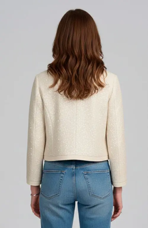 ELLE COLLECTION Sequin Jacket - Ivory